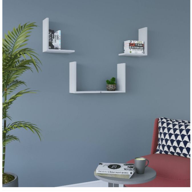 L shaped Liven Wall Shleves (set of 4) wall decoration shelves floating ...