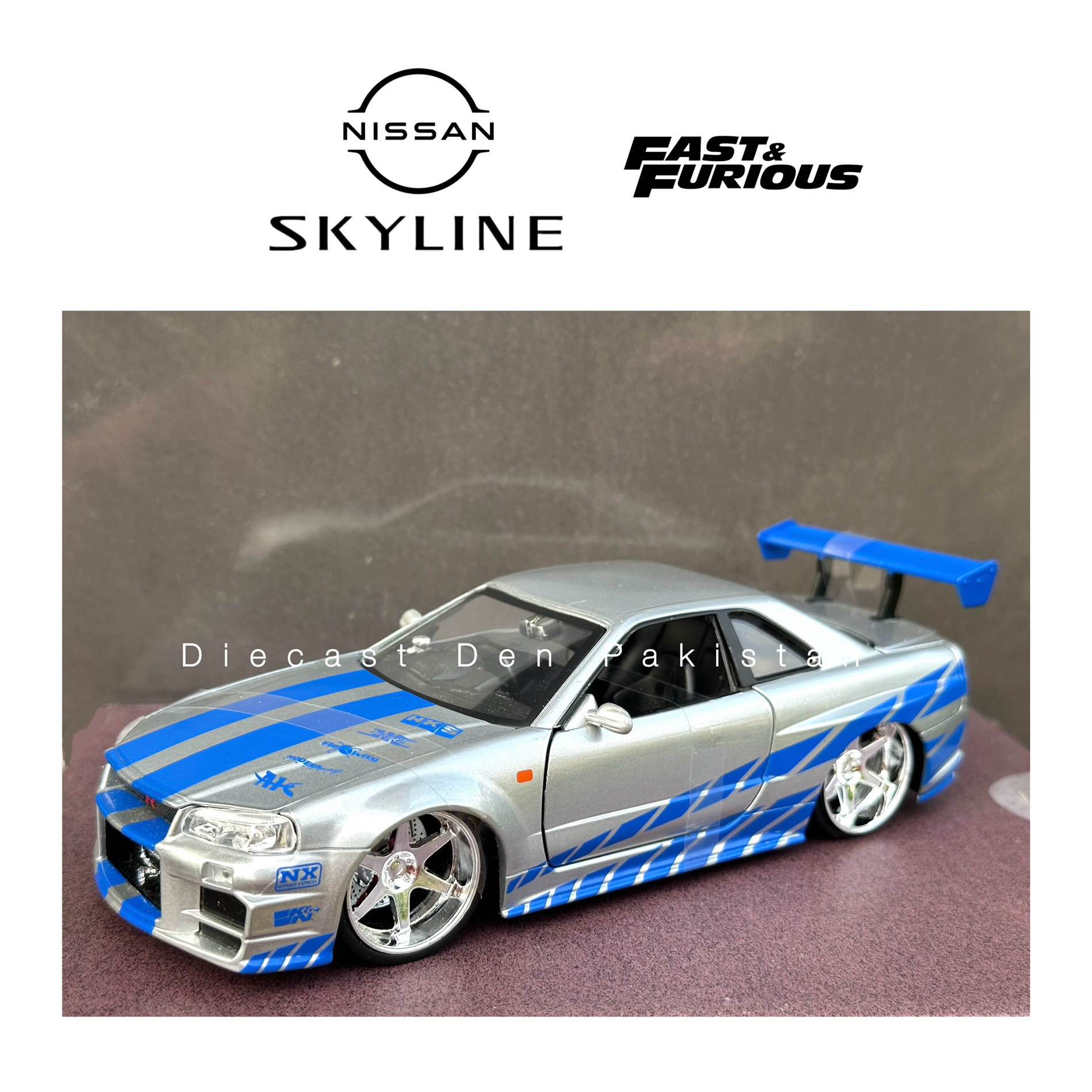 Nissan Skyline R34 Fast and Furious 1/24 Scale Diecast Model Car | Daraz.pk