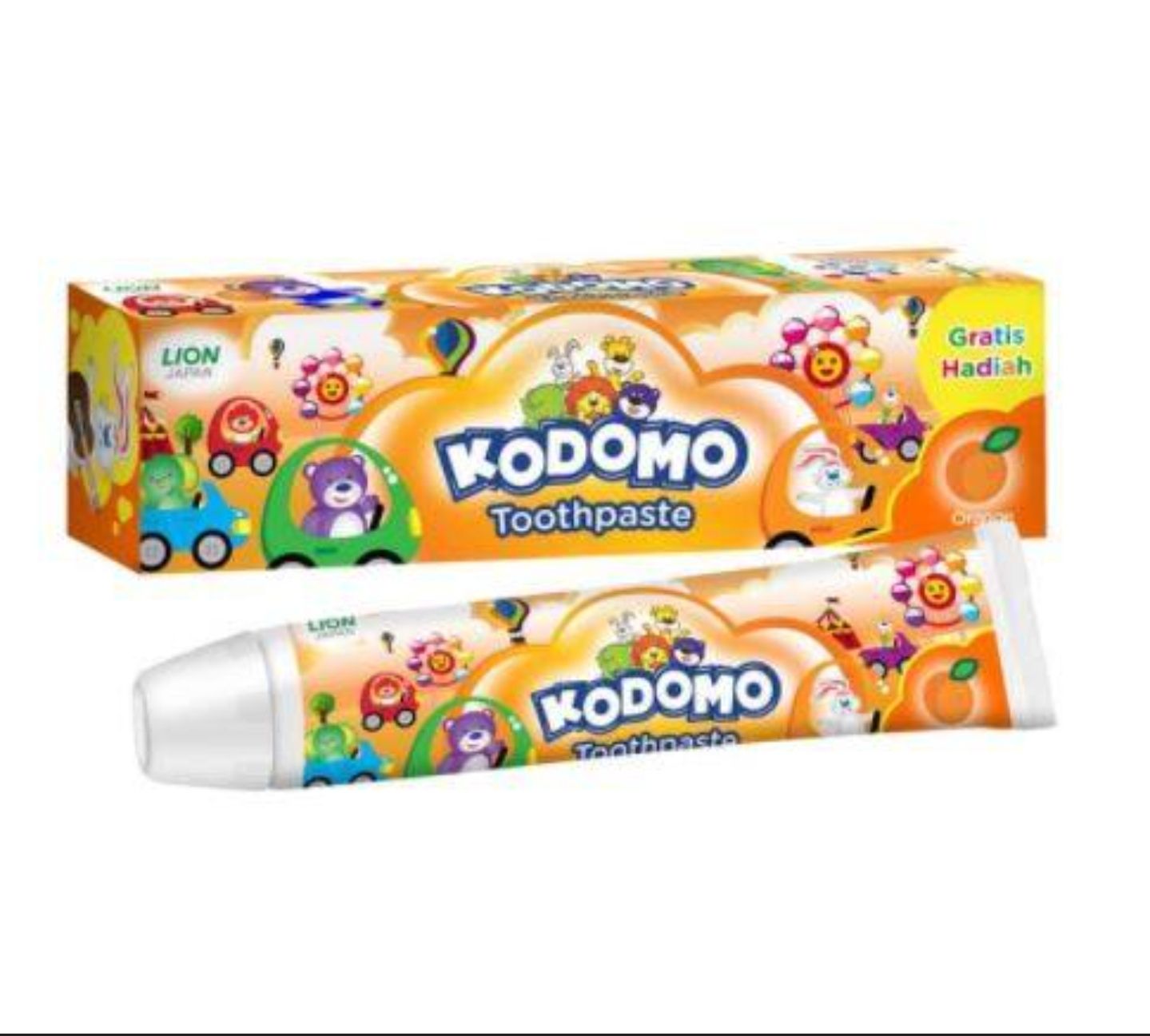 KODOMO KIDS TOOTHPASTE 45G LION JAPAN WITH EXTRA HADIAH ORANGE FLAVOUR ...
