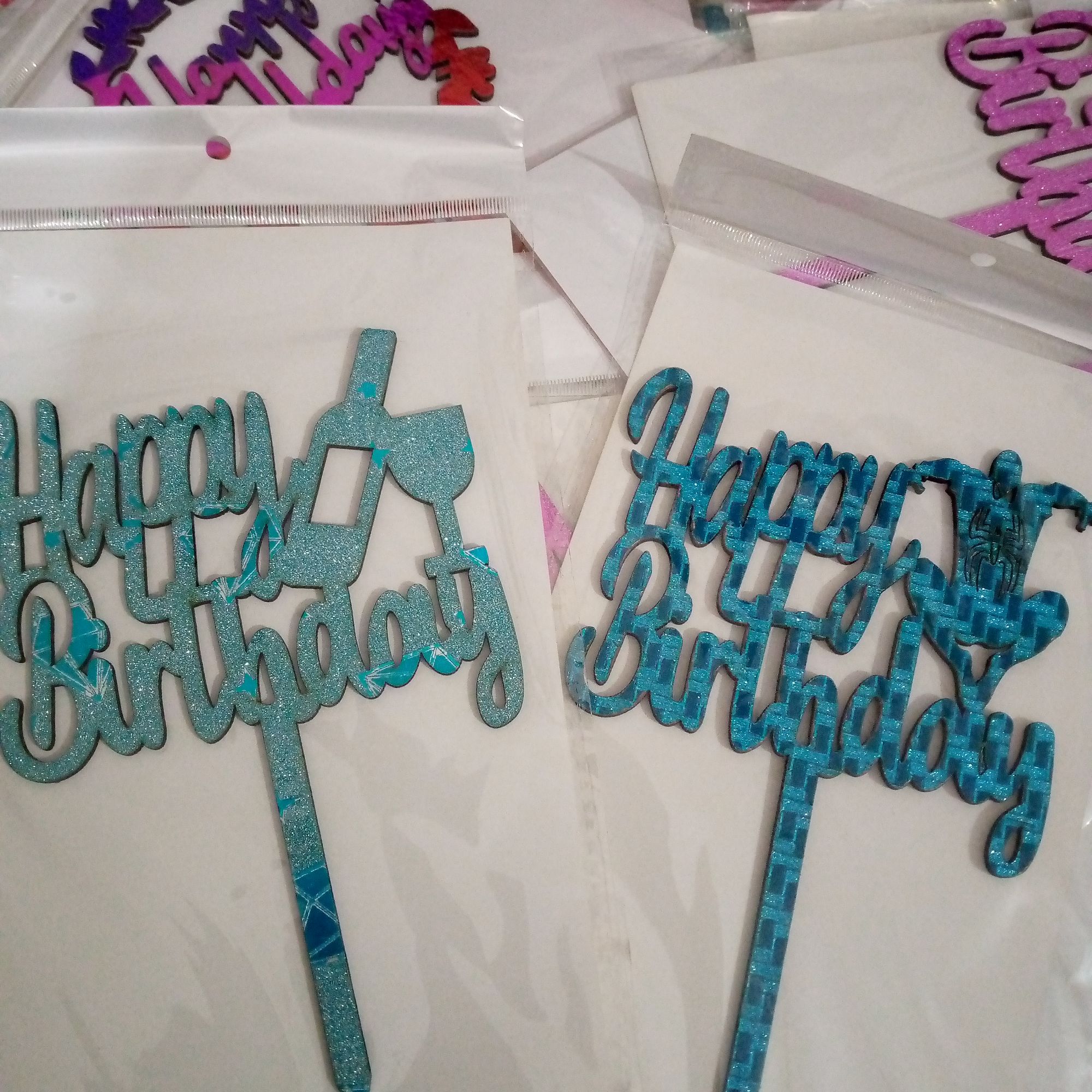 HAPPY BIRTHDAY CAKE TOPPER FOR BIRTHDAY PARTIES / DIFFERENT DESIGN ...