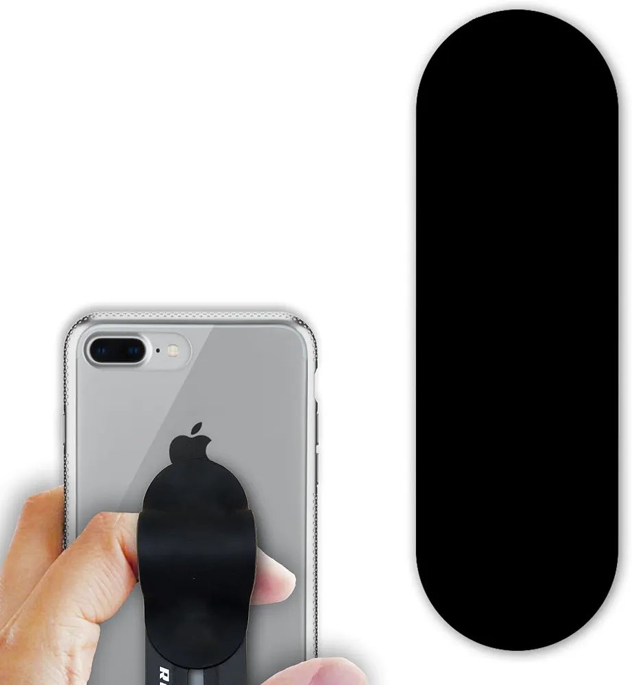 Mobile Grip for Smartphone - Black Elastic Strap wih Black Base ...