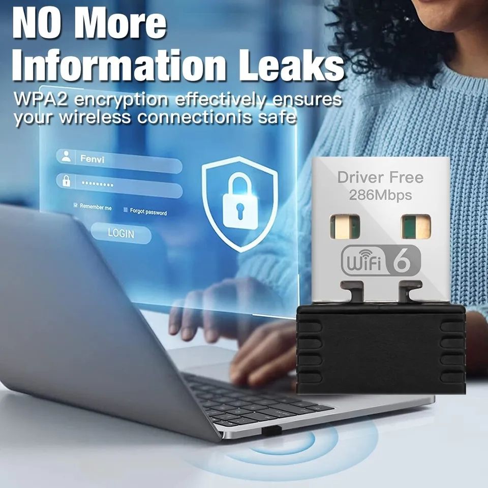 Mini USB WIFI 6 Dongle Network Card 802.11ax USB 2.4GHz Wi-Fi Lan ...