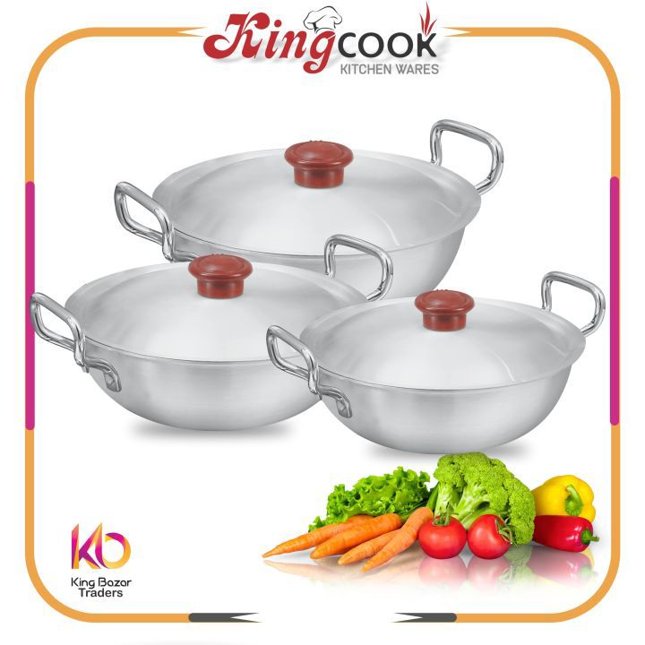 King Cook Kitchen Cookware Set – 3-Piece Little Cooking Pots with Lids ...