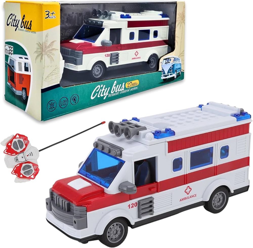 Remote Control Ambulance Truck, Open and Close Door, LED Lights RC Bus ...