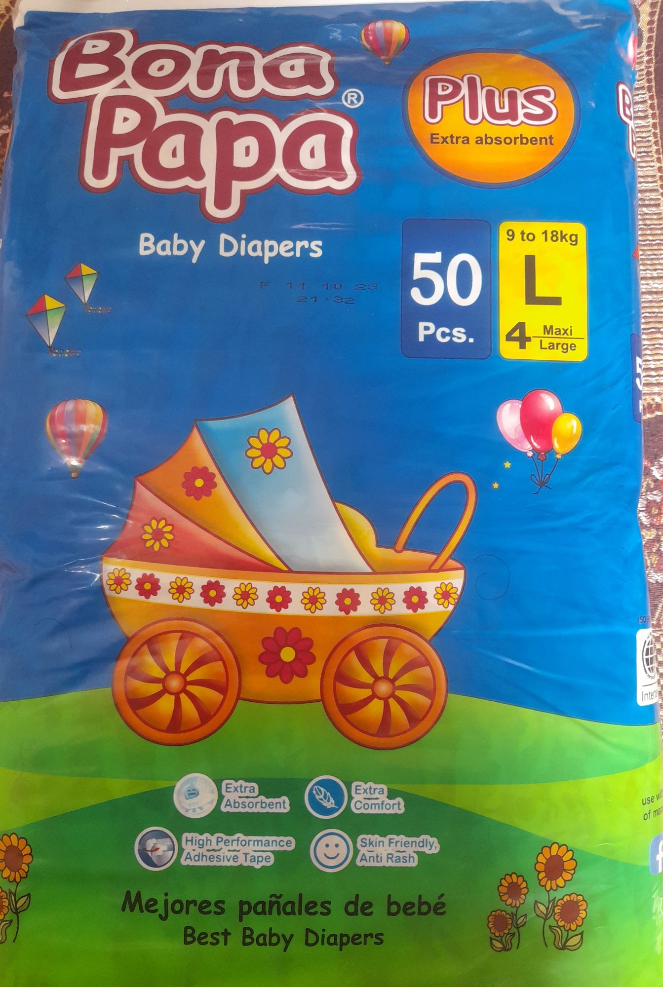 Bona Papa Plus Diapers - Plus Economy Pack Large Size 4 - 50 Pcs - 9 ...