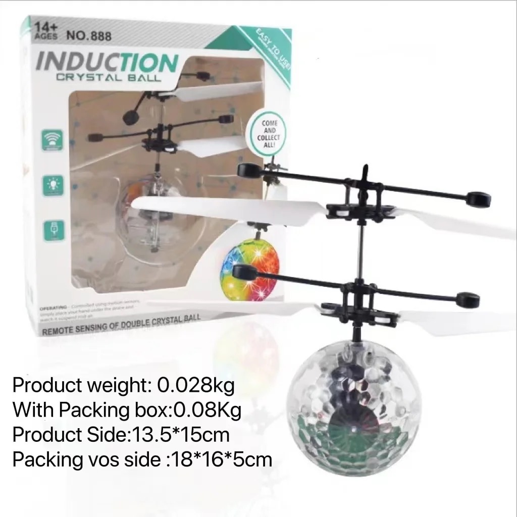 Led Light Suspension Crystal Ball Infrared Induction RC Gesture Control ...