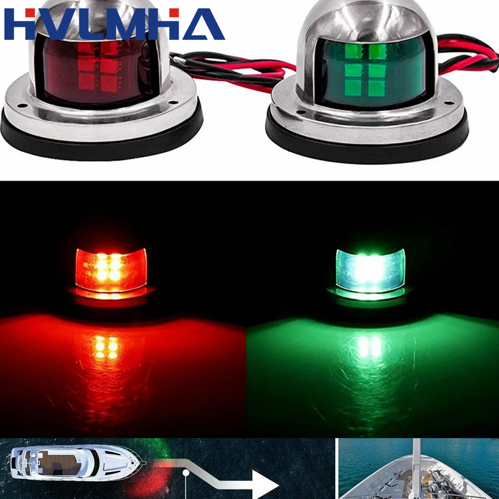 1-2Pc 12v LED IP65 Red Green warning Lights For Yacht lights Boat ...