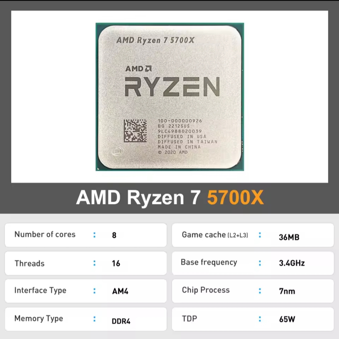 【未使用】AMD Ryzen 7 5700X (3.4GHz/TC:4.6GHz) BOX AM4/8C/16T/L3 32MB/TDP 65W【川崎】保証期間1週間（AMD Ryzen 7 ...