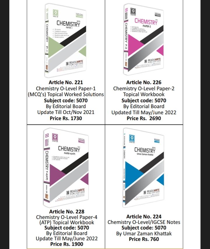 O LEVEL CHEMISTRY TOPICAL PAST PAPER SET AND NOTES BY EDITORIAL BOARD ...