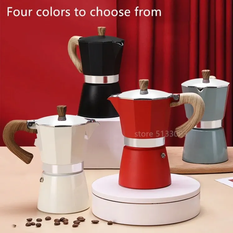 150ML Italian Moka Coffee Pot | Stovetop Espresso Maker | Mocha Coffee ...