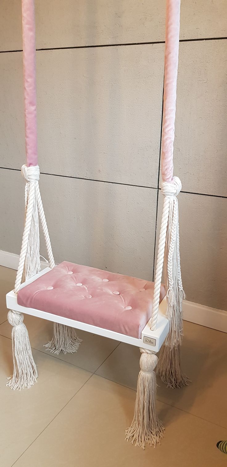 Pink or Gray Wood Swing velvet | Daraz.pk