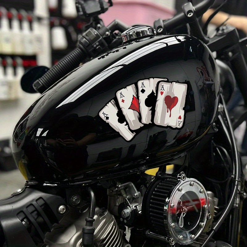 Poker Spades A Pattern Motorcycle Decals, Motocross Fuel Tank Cafe ...