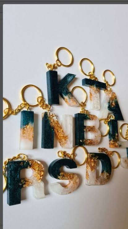 resin alphabet names keychain handmade customized beautiful ️ | Daraz.pk