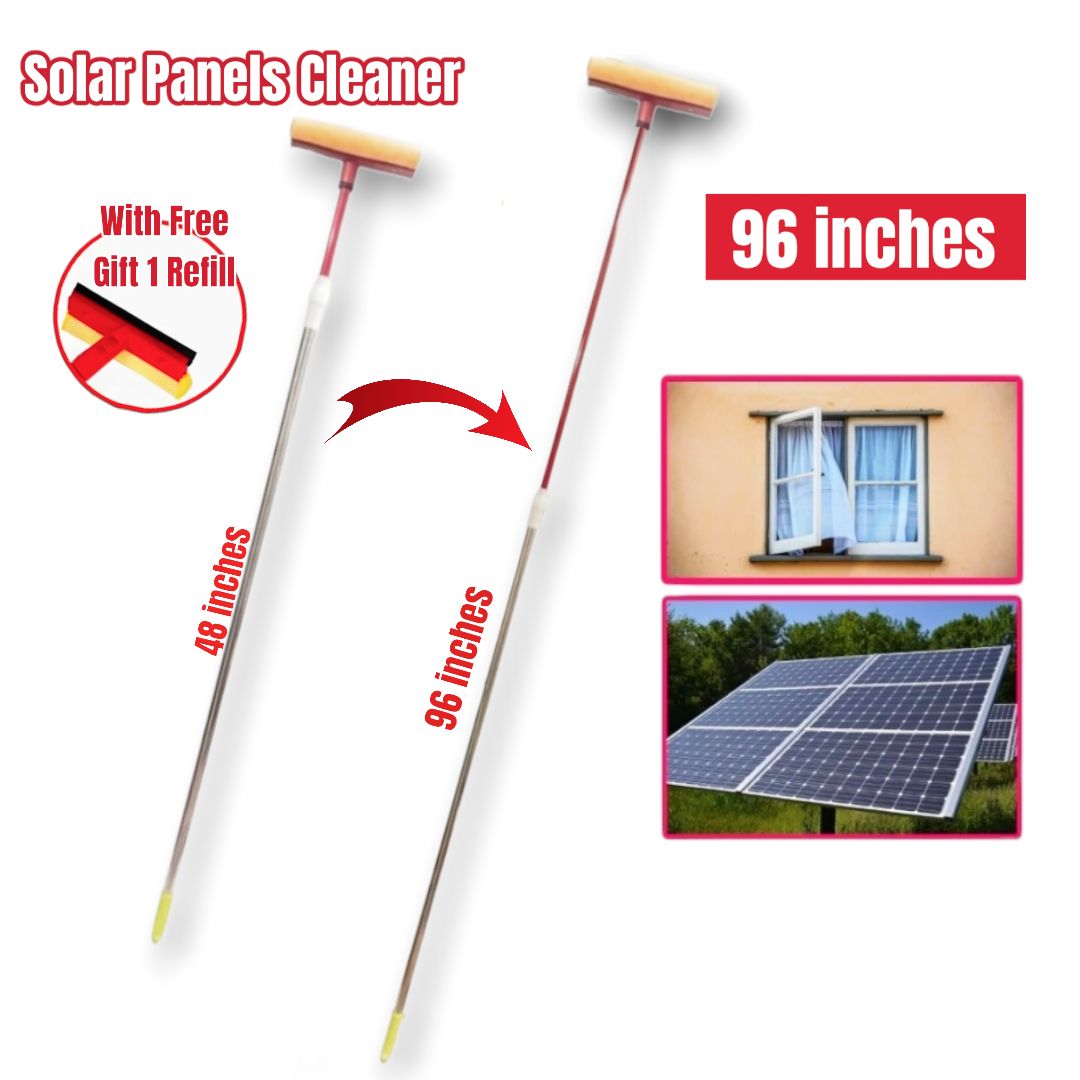 Solar Panels Cleaner with Extendable 9ft Long Rod with Wipe and Sponge ...