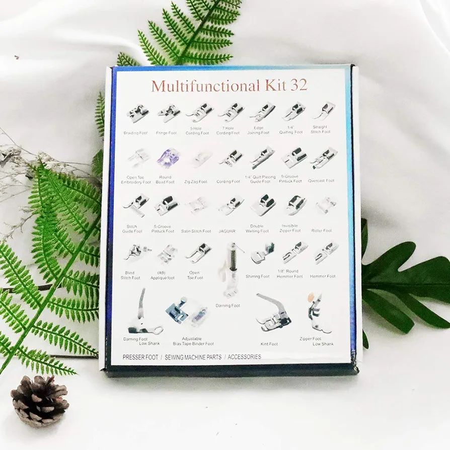 32 Sewing Machine Presser Feet, Multifunctional Kit of Sewing Machine ...