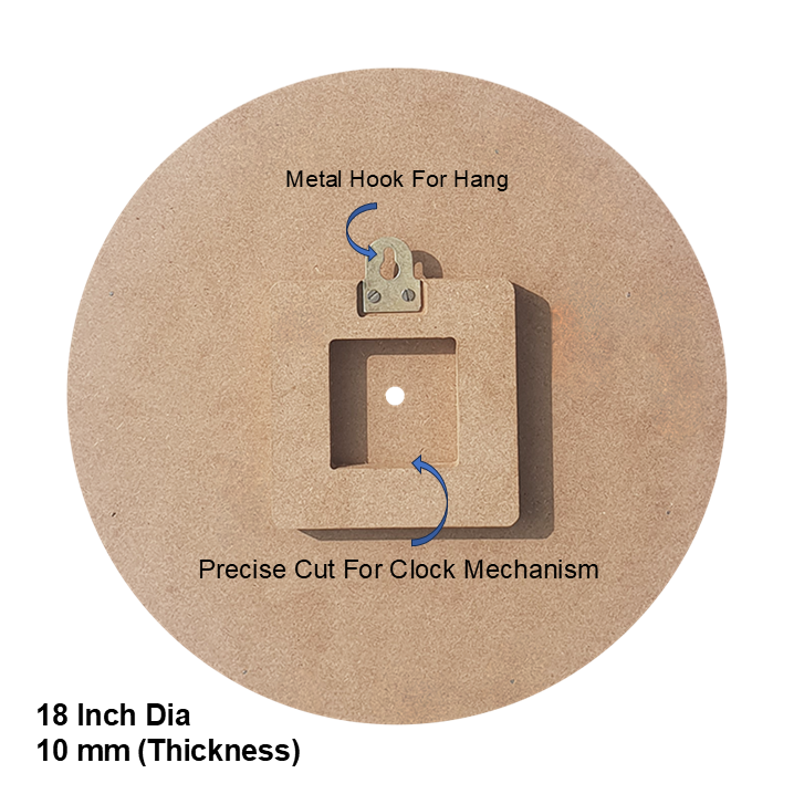 MDF Clock Base | 18 Inch Diameter | 10mm Thick MDF Clock Base for Resin ...