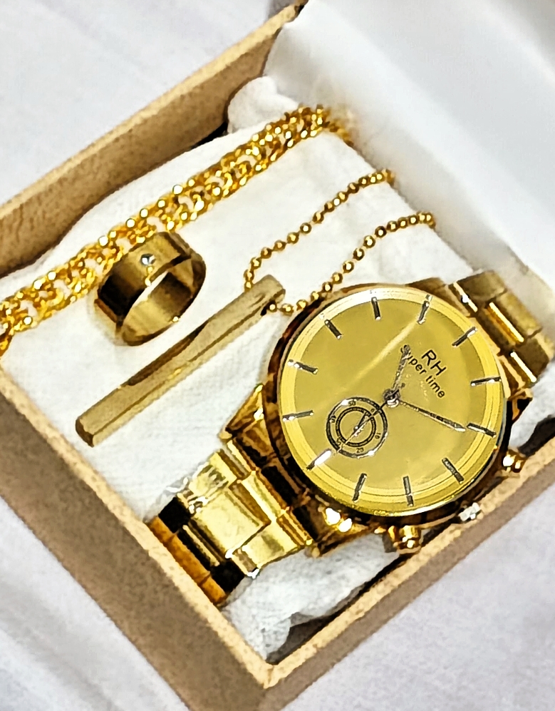 Pack Of 4 Top Fashion Men's wedding Deal High Quality Luxury Golden ...