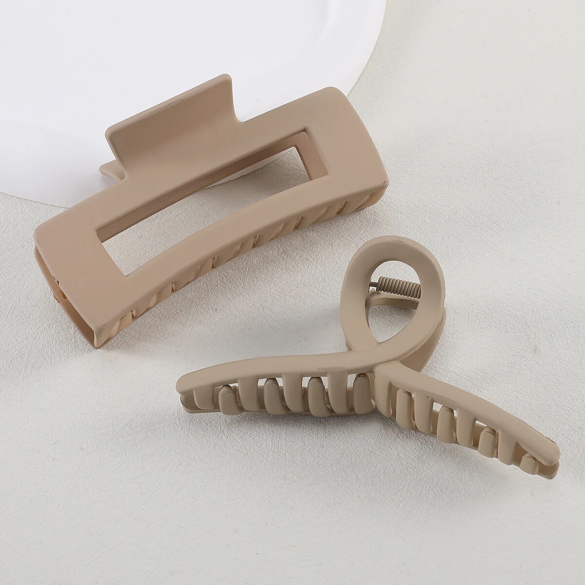 2Pcs Headwear Set Women Fashion Claw Clip Coffee Black Acrylic Large ...