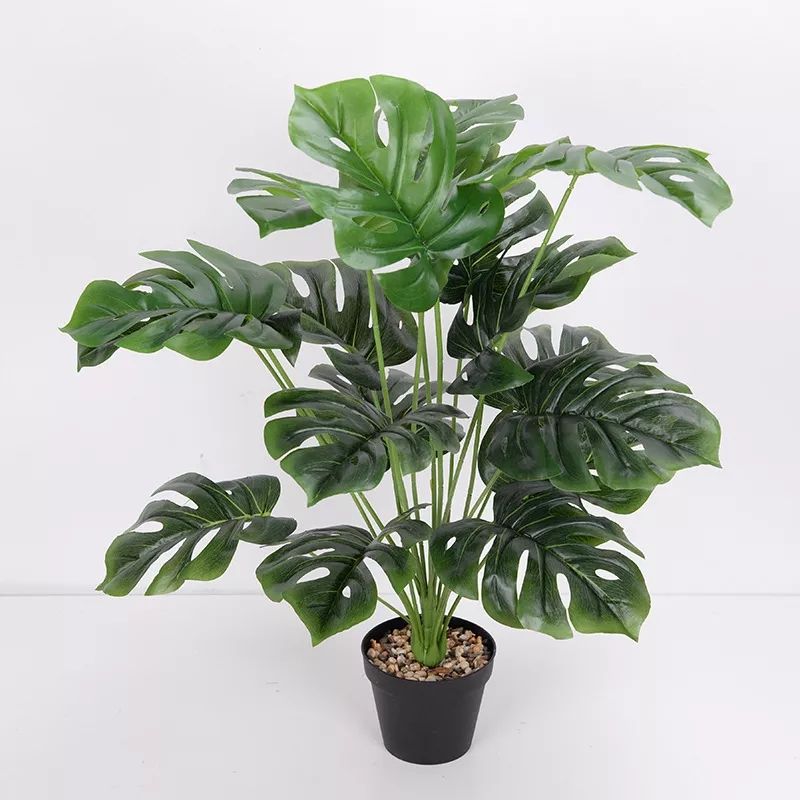 Large Green Palm Leaves Monstera Artificial Plants Tropical Plastic ...