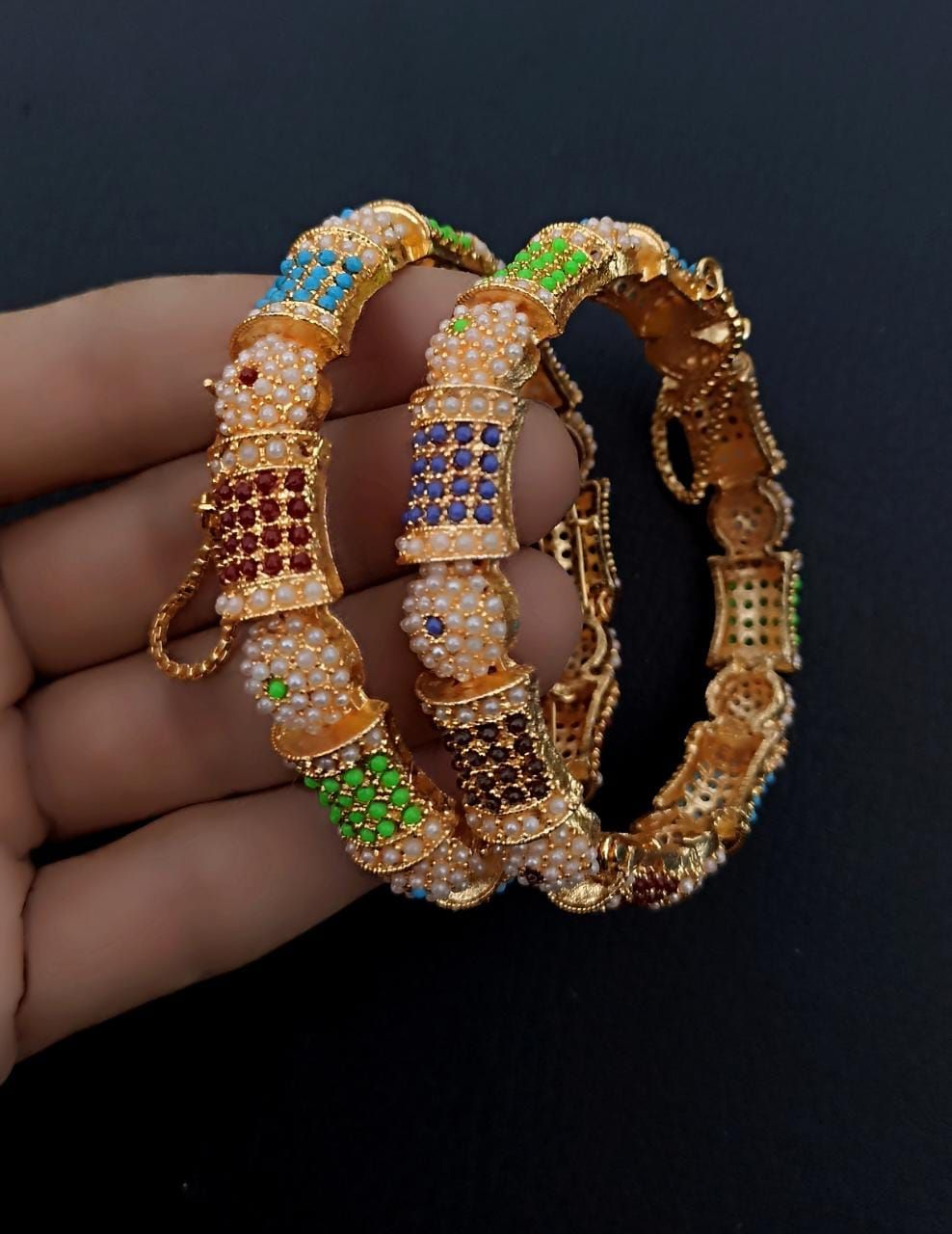 Stylish Beautifully design Bangles Openable pair Size 26 28 | Daraz.pk