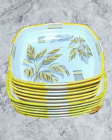 peck of 12 plates in square shape six small and six midiam plates in ...