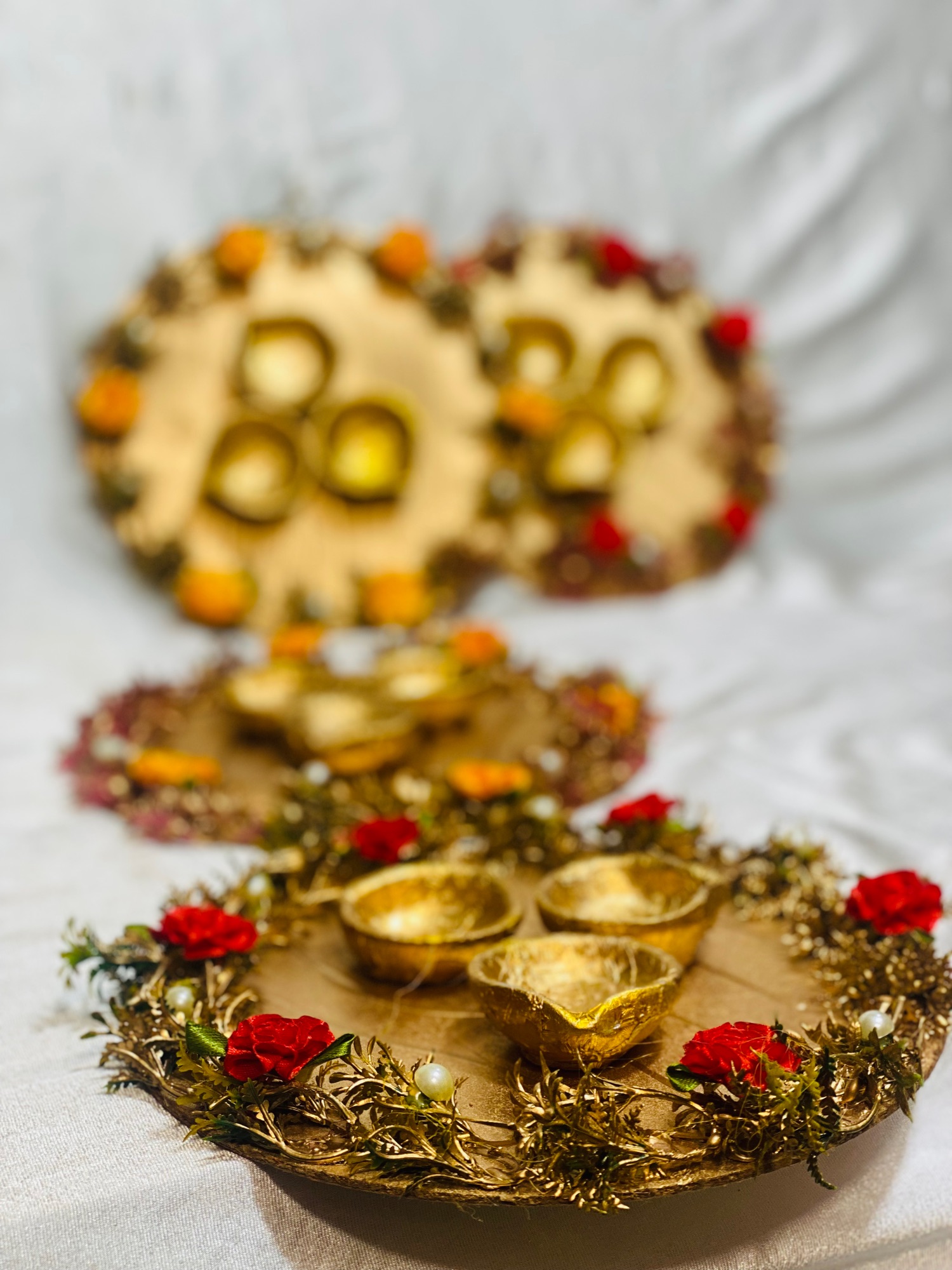 Bundle of 3 Mehndi Coper plates for Mehndi, ubtan, Haldi | Daraz.pk