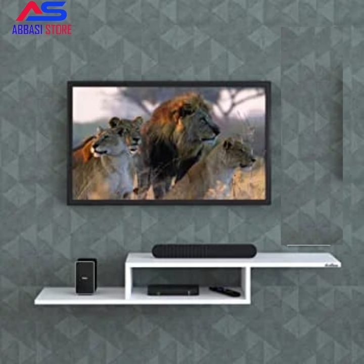 Lcd tv Rack /Shelves floating black tv console media storage wall ...