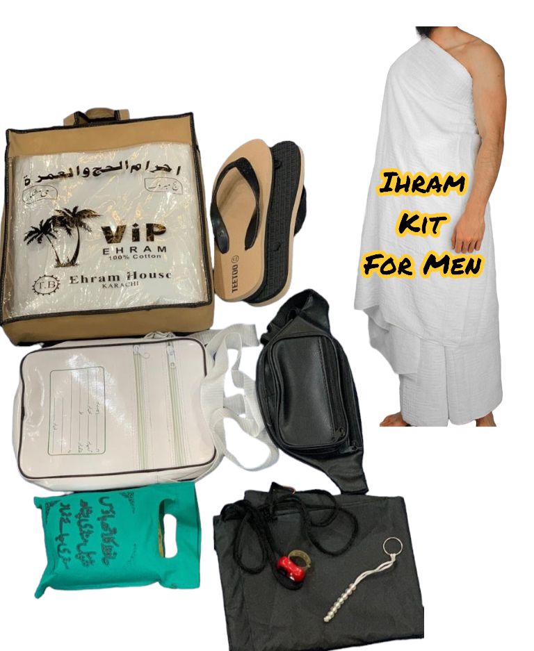 VINSPIRE Ihram Kit For Men - Hajj And Umrah Full Package For Men - 100% Cotton Ehram - Tasbeeh ...