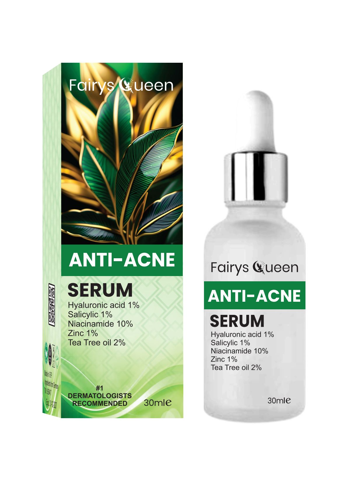 Fairy's Queen Anti-Acne Face Serum With Hyaluronic Acid 1%, Salicylic 1 ...