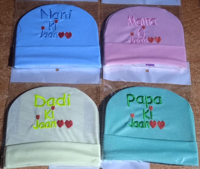 New Born Baby caps Stylish and Snug. Handmade Double Interlock 4 ...