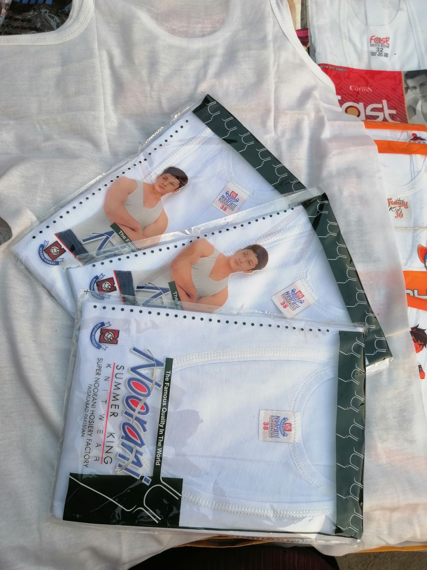 Pack of 3 Noorani Men's Sando Banyan - Authentic Cotton Vest - White ...