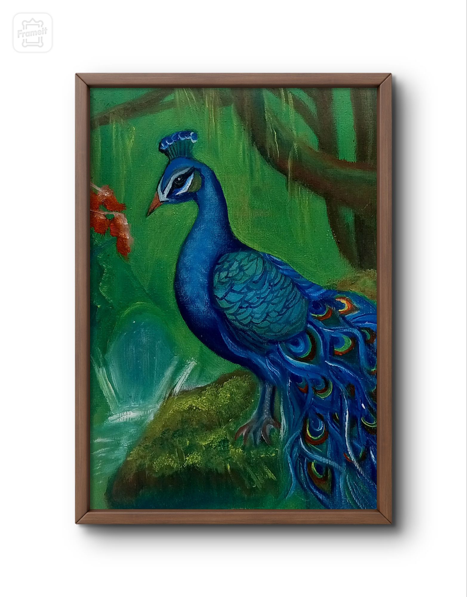 beautiful peacock painting 🎨oil painting only 1 piece A4 size painting ...