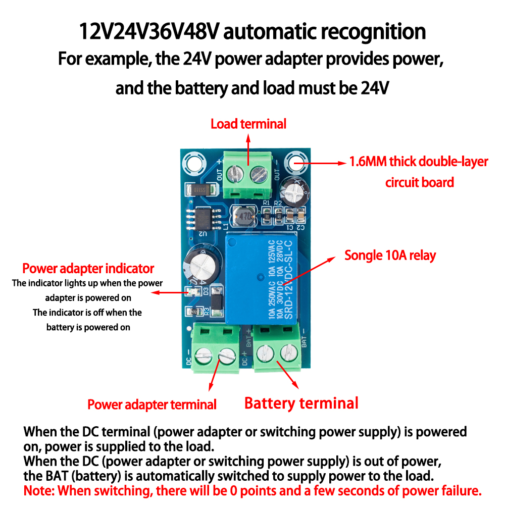 Power-OFF Protection Module Automatic Switching yx-x804 UPS Emergency ...