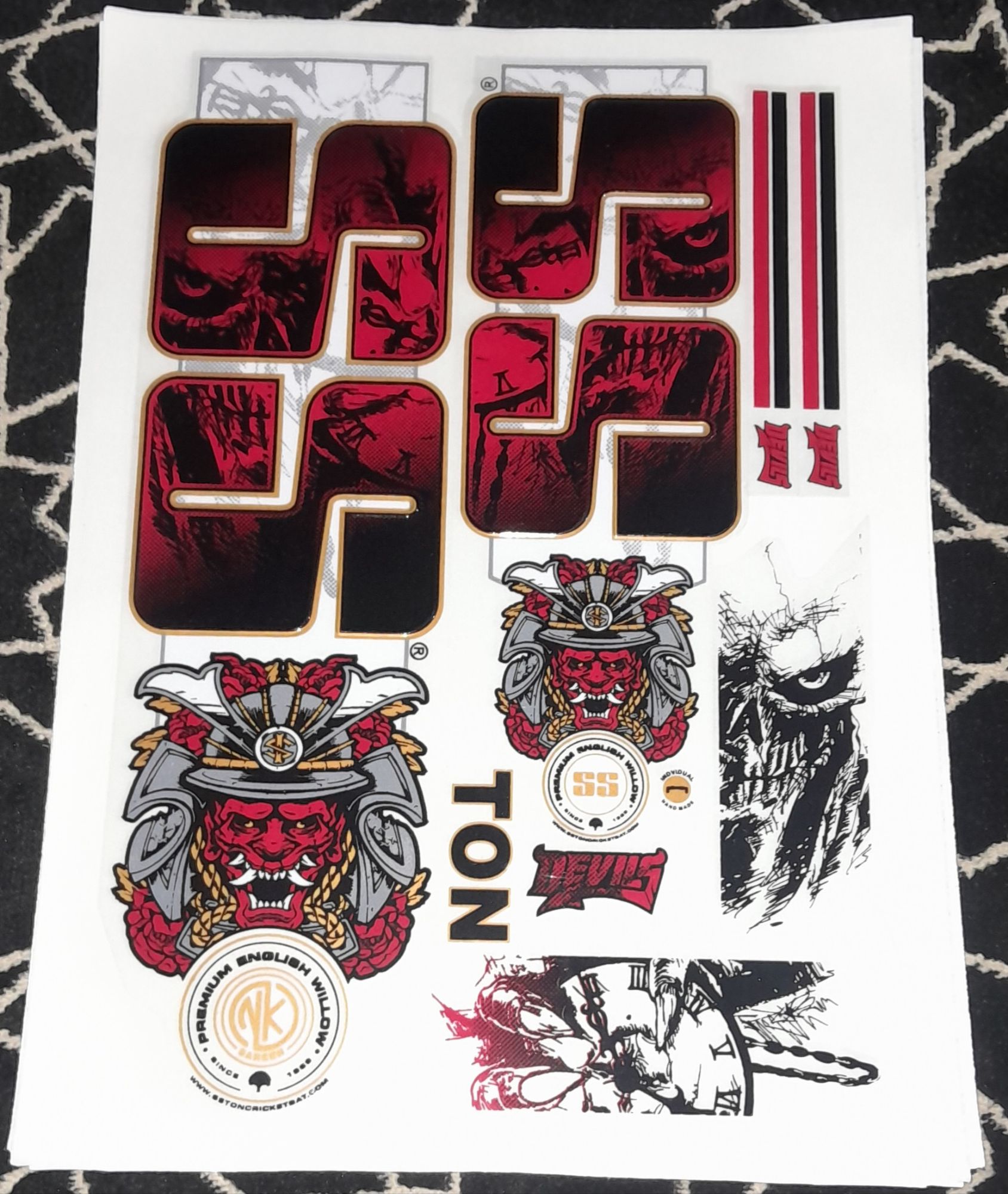 New 3D 2025 SS Red Gunther Edition Cricket Bat Sticker Professionals ...
