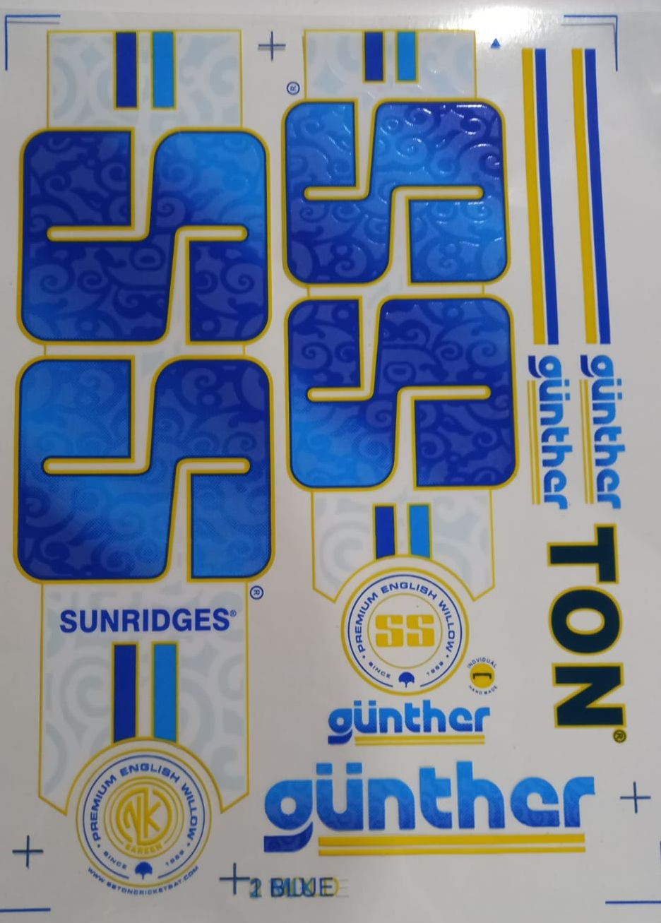 New 3D 2024 SS Blue And Red Gunther Edition Cricket Bat Sticker ...
