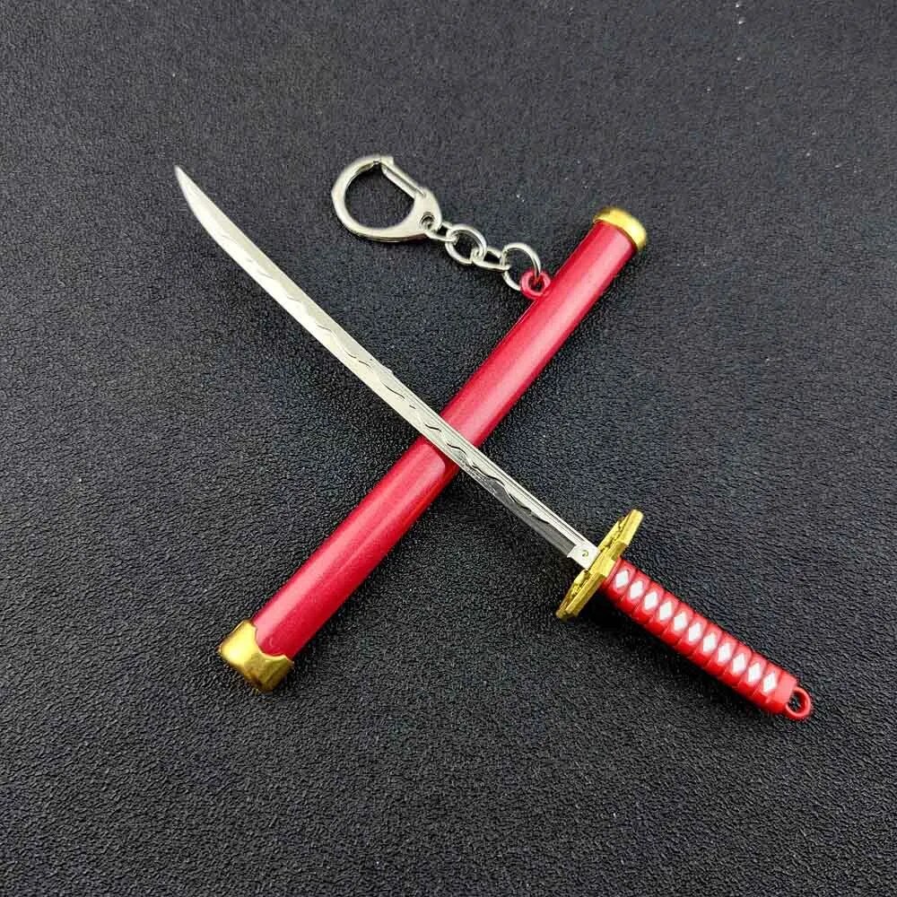Mini Roronoa Zoro Samurai Sword Keychain Anime Plastics Scabbard Key ...