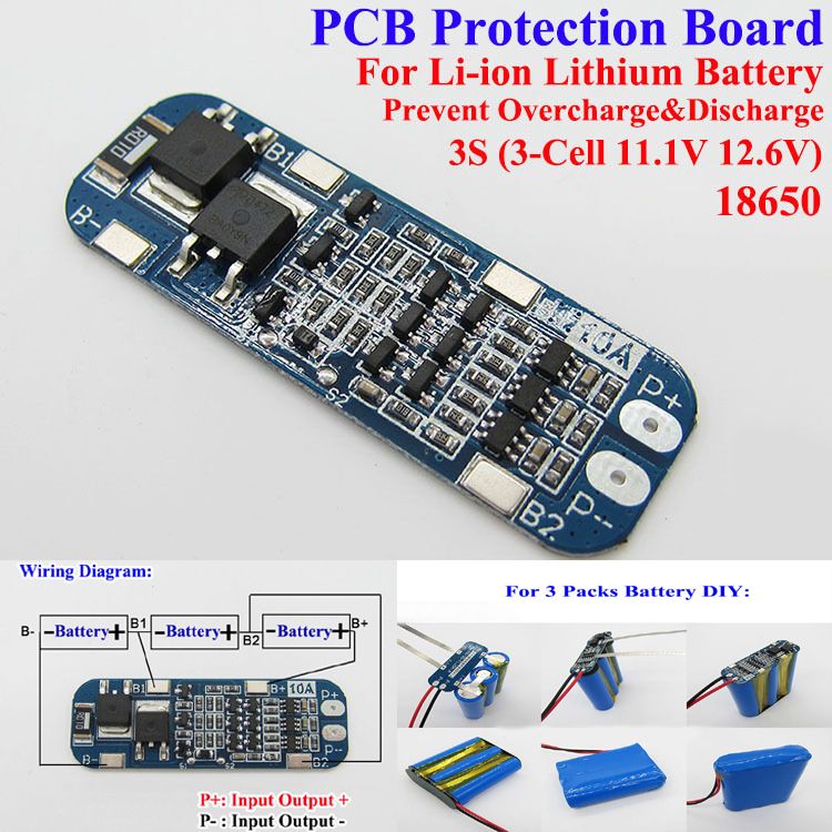 3S 10A Original BMS. 12.6V , 11.11V 18650 Cells Battery Management ...