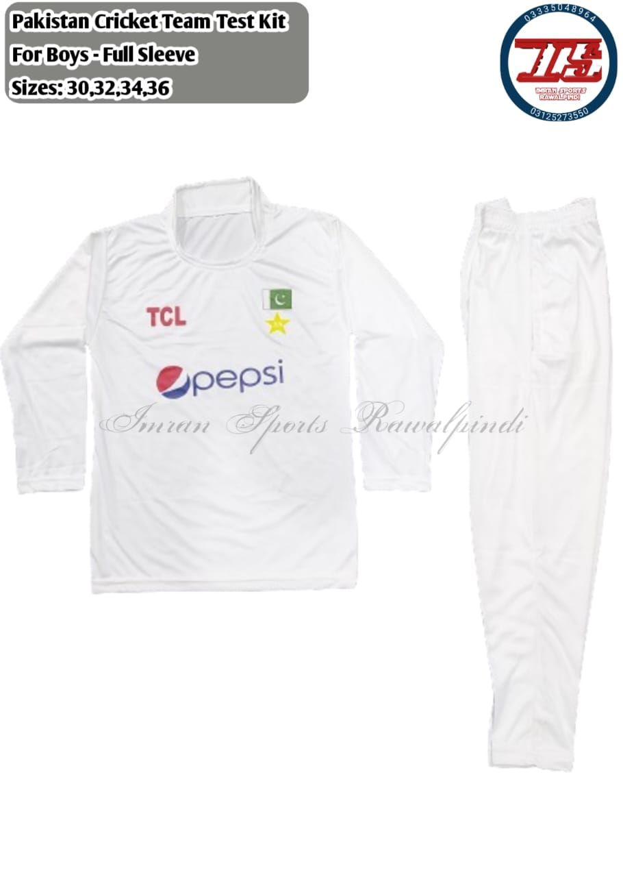 Pakistan White Kit for Kids| White Shirt & Trouser for Boys| Test Match ...