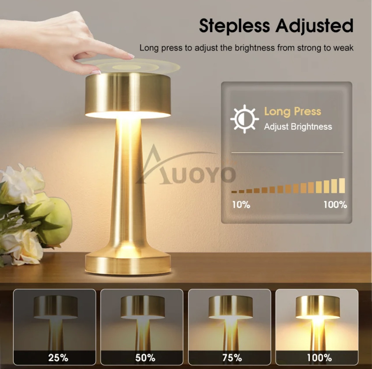 Cordless lamp Touch Sensitive Desk lamp Battery Powered USB ...