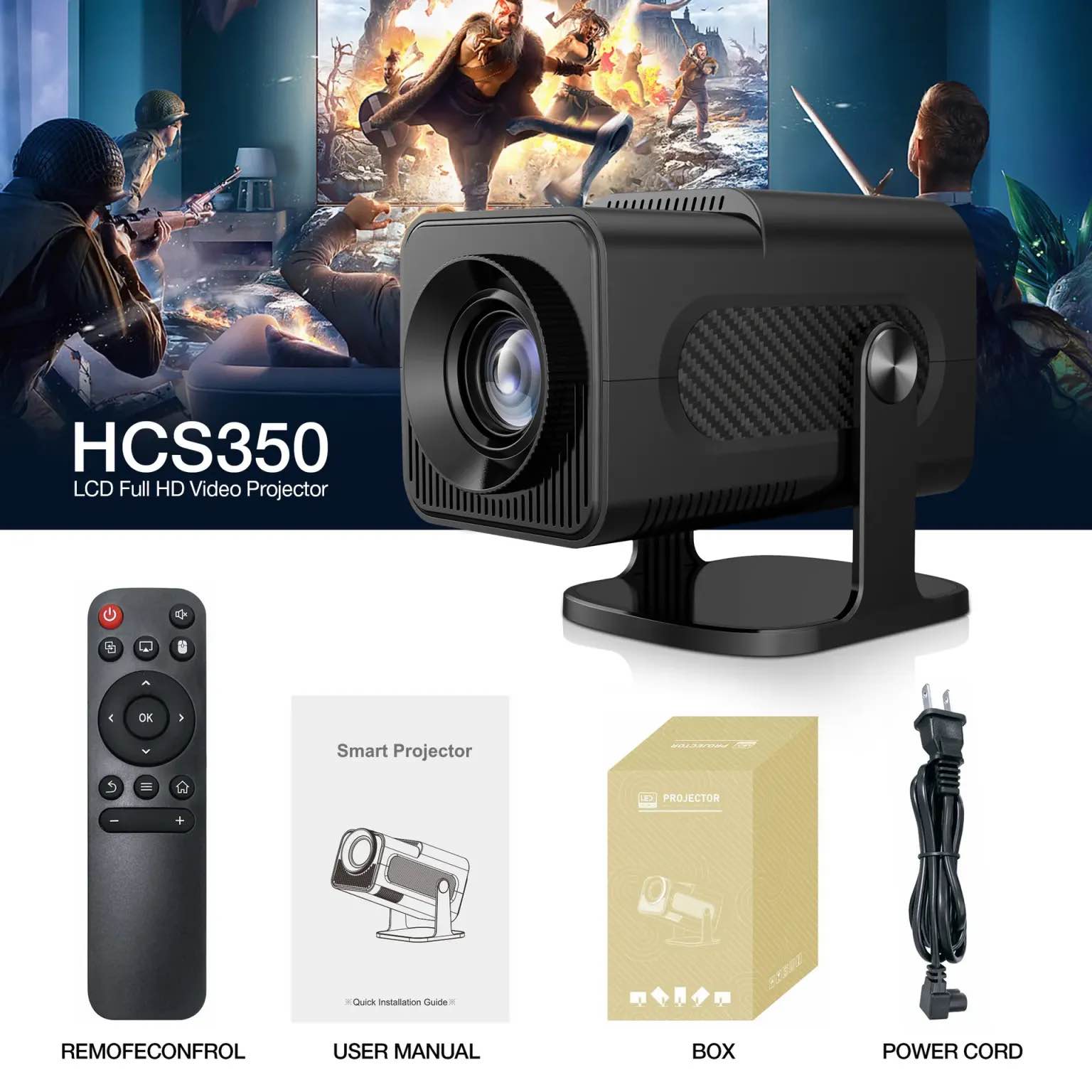 HCS350 LCD Full HD Video Smart Projector 2GB 16GB | Daraz.pk