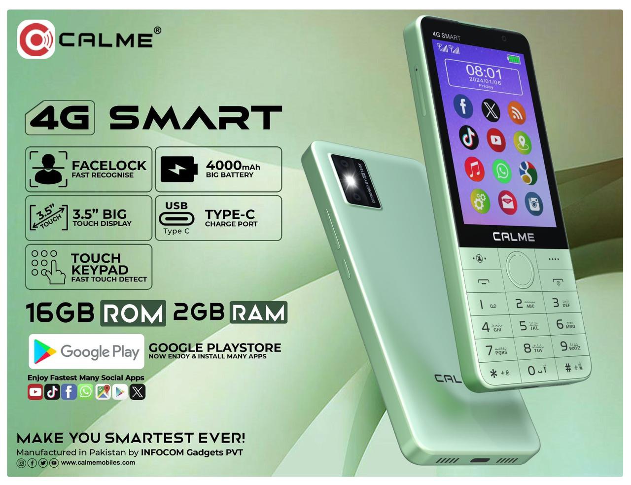 Calme 4G Smart - 2GB RAM 16GB ROM - 3.5" Touch Screen - 4000mAh Battery ...