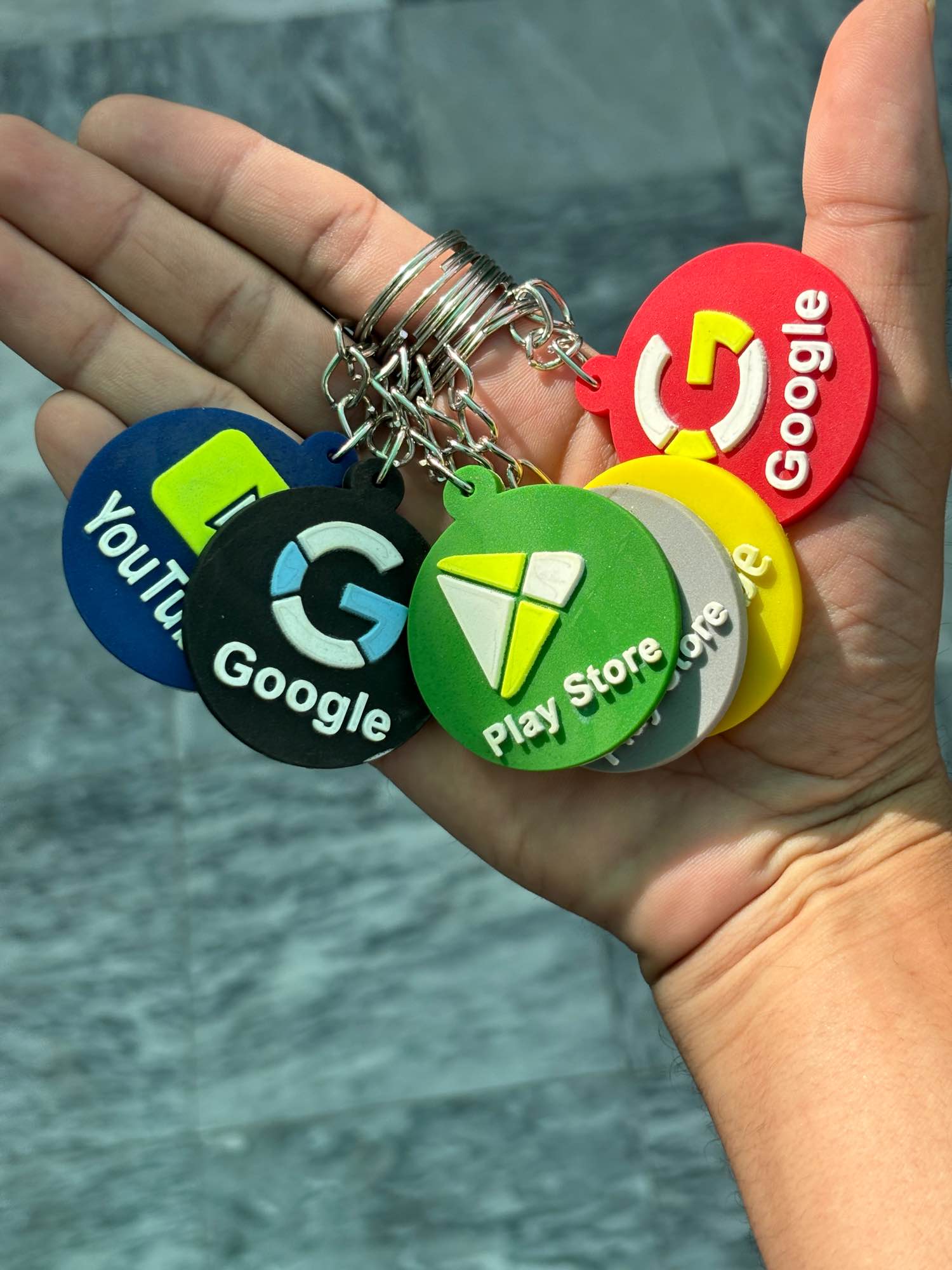 Key chain rubber (whatsapp logo playstore logo gogel youtube) | Daraz.pk
