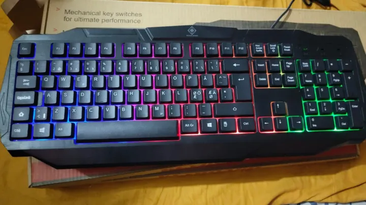 GAMING RGB WIRED KEYBOARD ERGONOMIC High Quality Soft Button Light ...