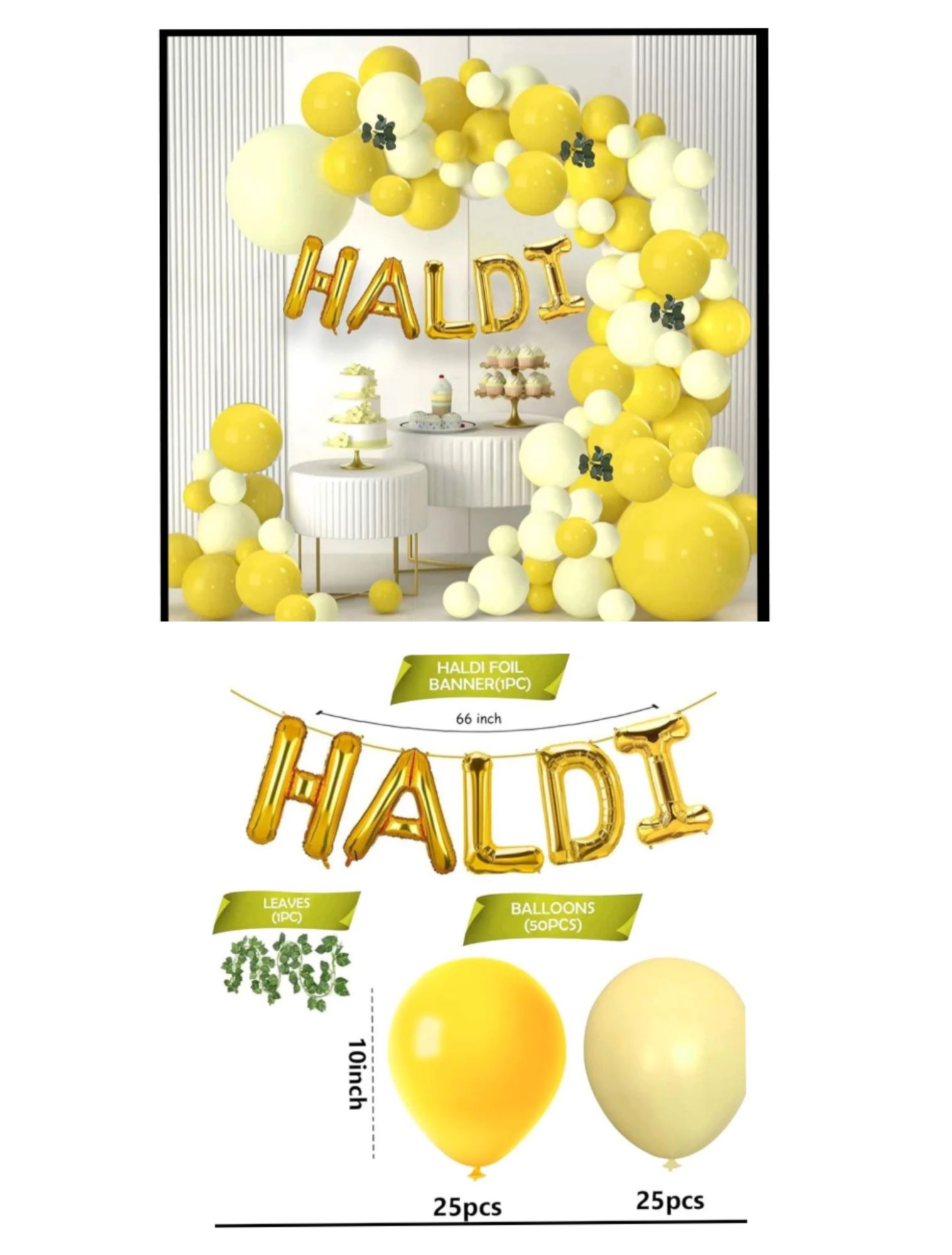 Haldi Decoration theme pack of 52pcs Combo Haldi Decoration Items for ...