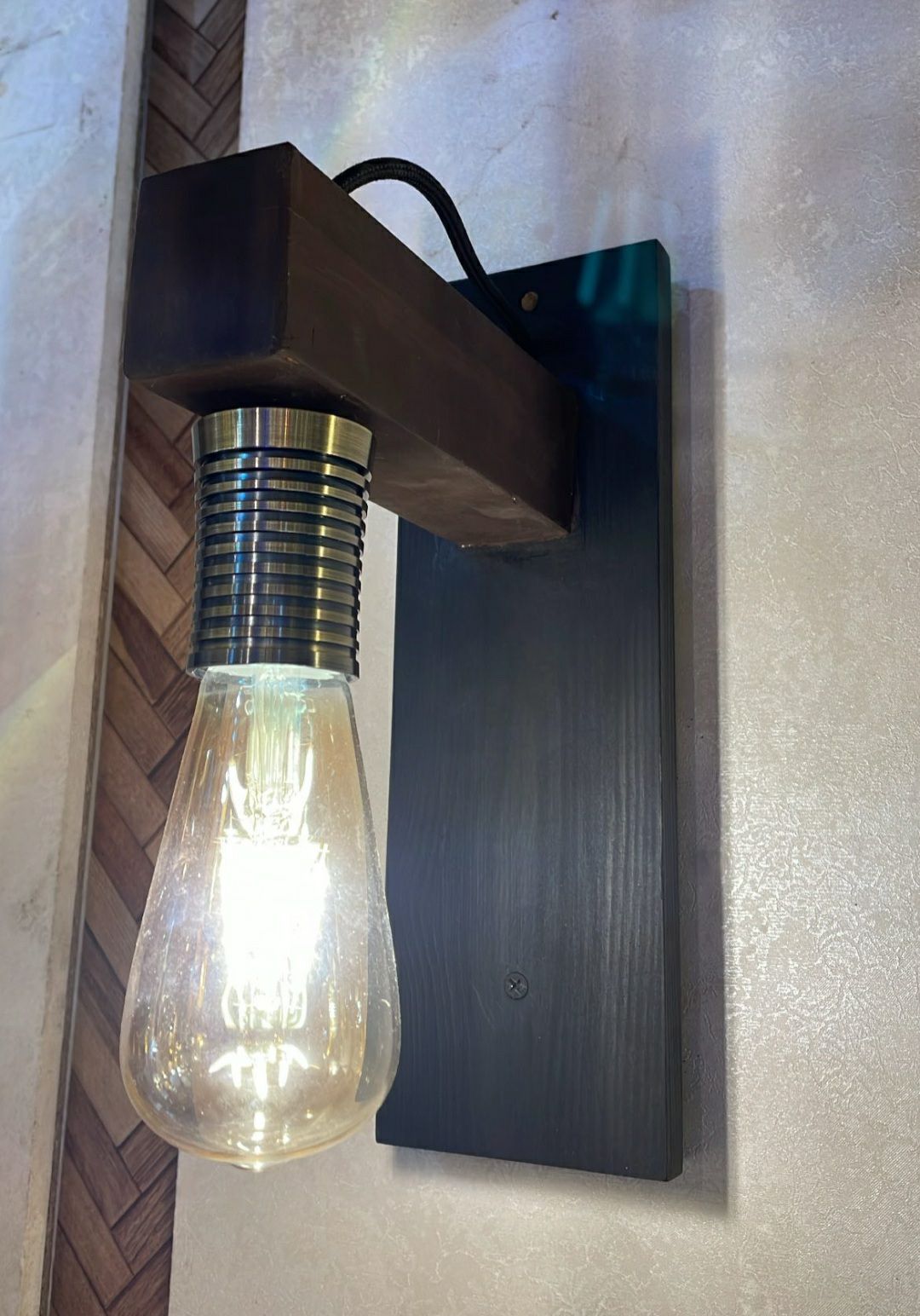Wood Wall Lamp, Wood Bulb Holder, Light E-27 bulb holder | Daraz.pk