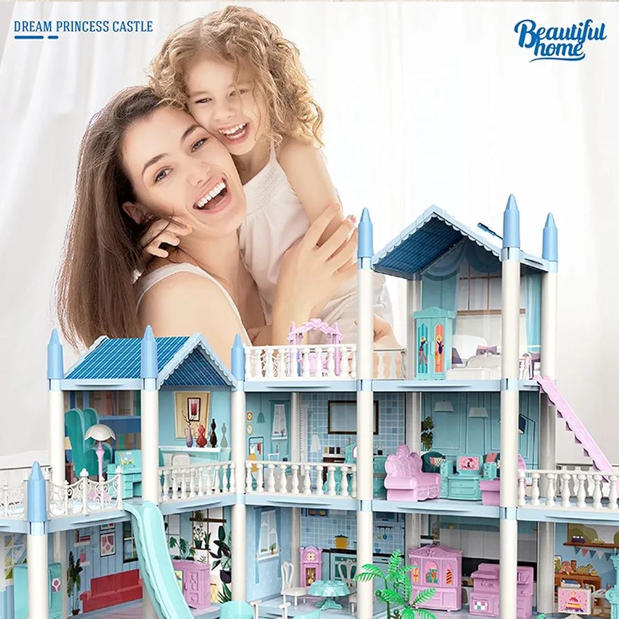 Beautiful Home Doll House Set with Rooms and Furniture Accessories Play ...