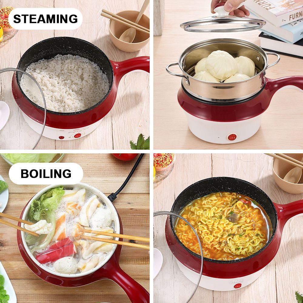 Multifunction nonstick electric fry pan / food steamer / electric ...