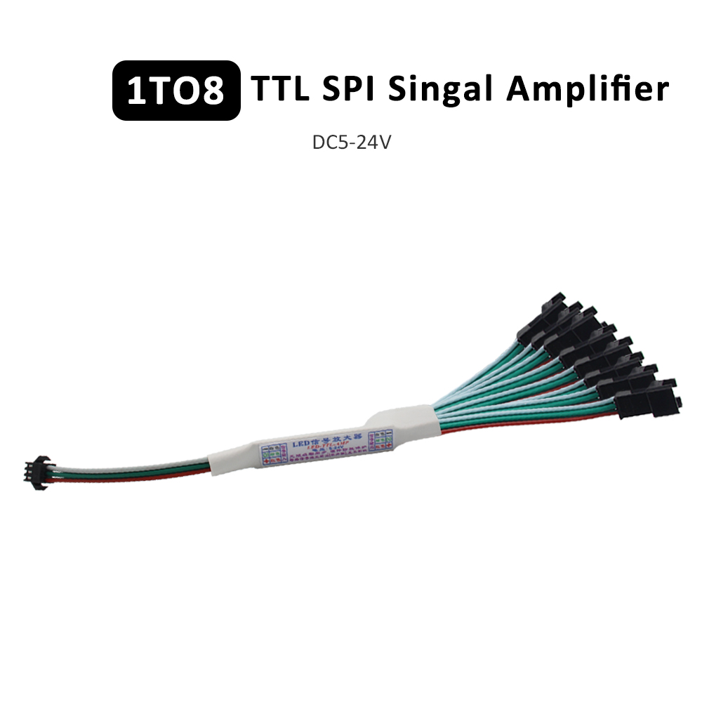 Mini TTL Pixel LED Signal Amplifier DC 5V 12V 24V for WS2811 WS2812B ...