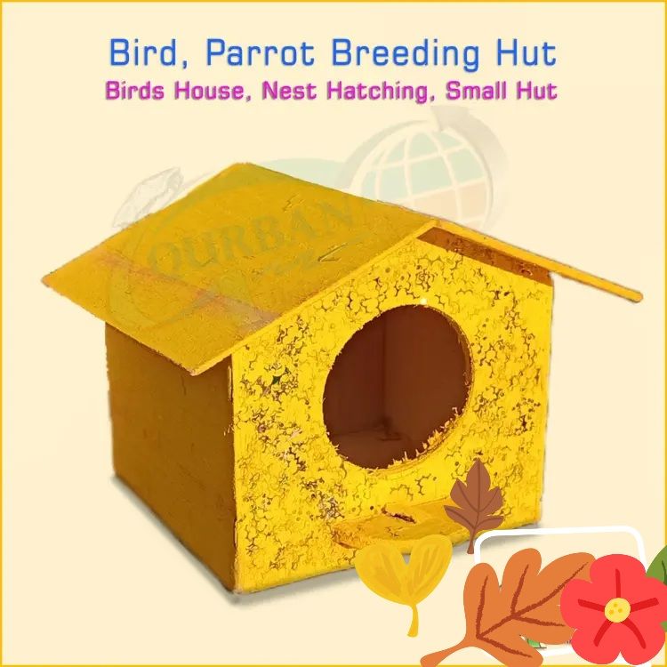 Pack of 4- Wooden Birds Hut Sparrows, Parrots House Nest | Daraz.pk