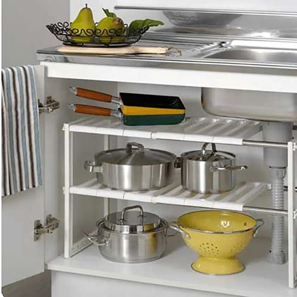 Holder Kitchen Shelf Organiser Storageable Under Sink Rack | Daraz.pk
